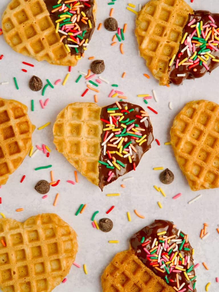 Heart Waffles With Chocolate | Healthy Bites For Kids